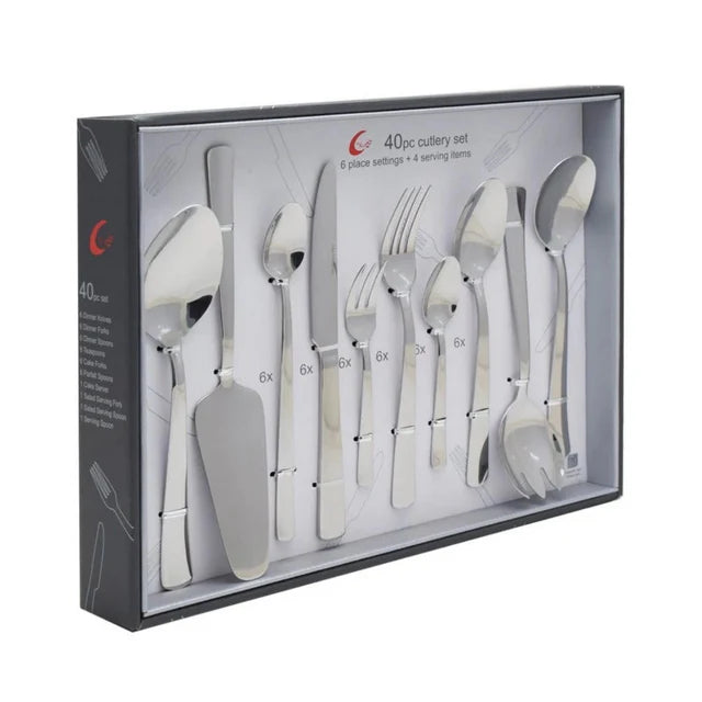 Table Pride 40 Piece Stainless Steel Cutlery Set — Esaaks